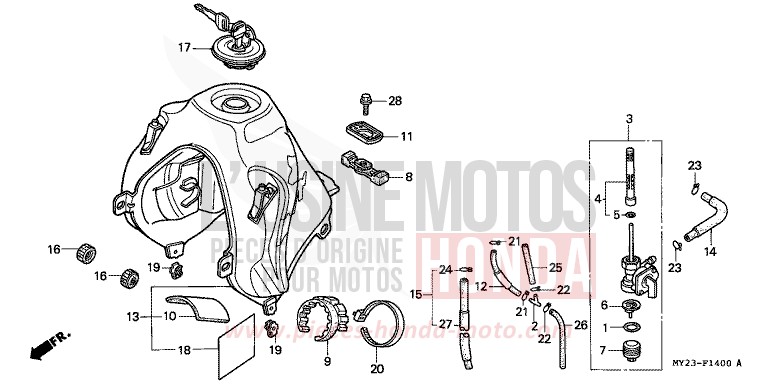FUEL TANK for Dominator CHECKER BLACK METALLIC (NH217K) from 1993